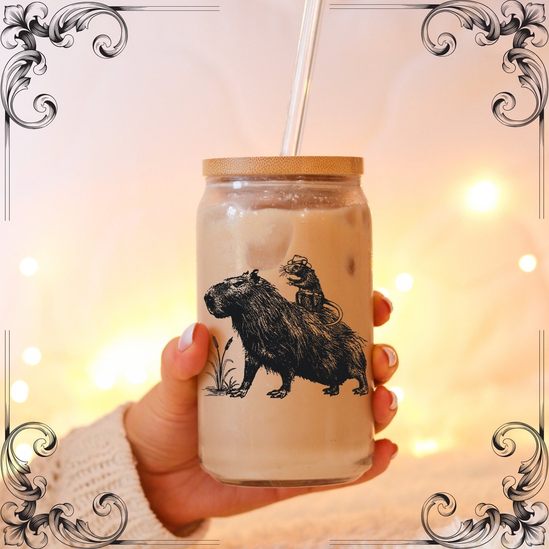 Capybara Rodent Iced Coffee Glass Cup Funny Gifts for Women - Etsy UK
