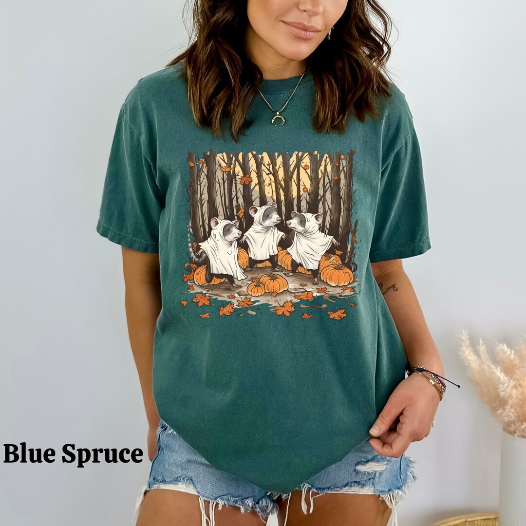 Possum Spooky Season Fall Ghost Comfort Colors Shirt, Unhinged Cute ...
