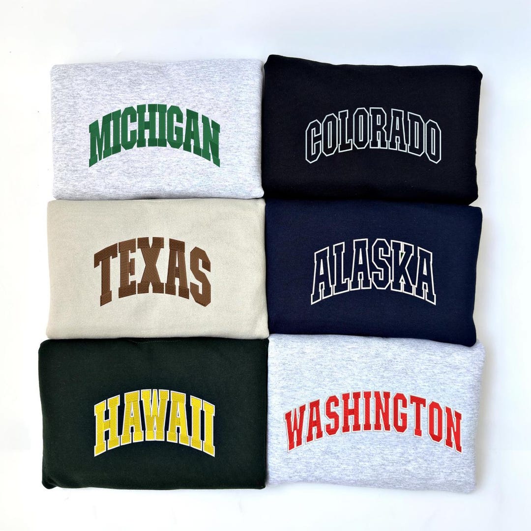 Custom College Sweatshirt, Personalized Varsity Crewneck, Embroidered ...