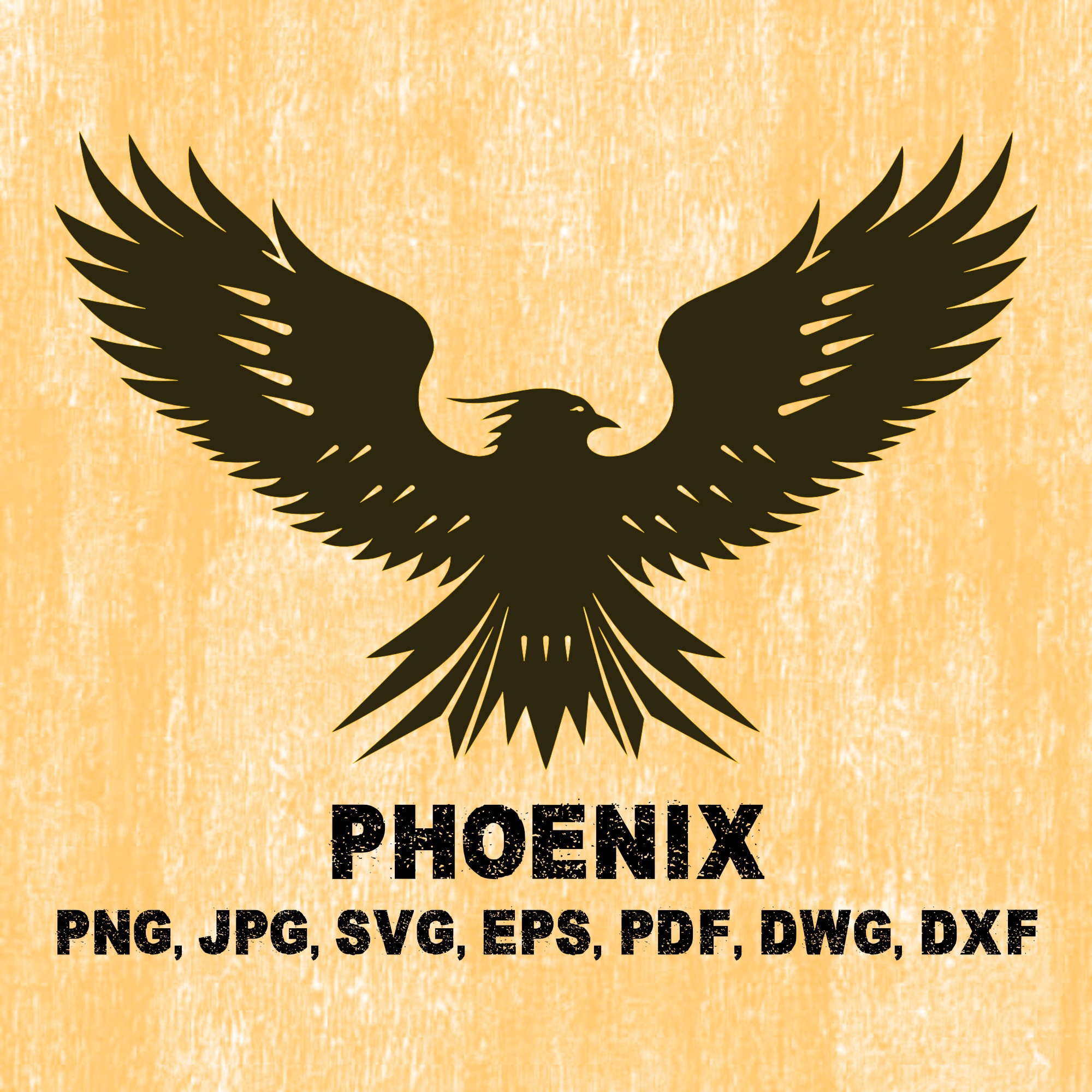 Phoenix SVG Logo Design, Crest Emblem Symbol Firebird PNG, Cut File ...