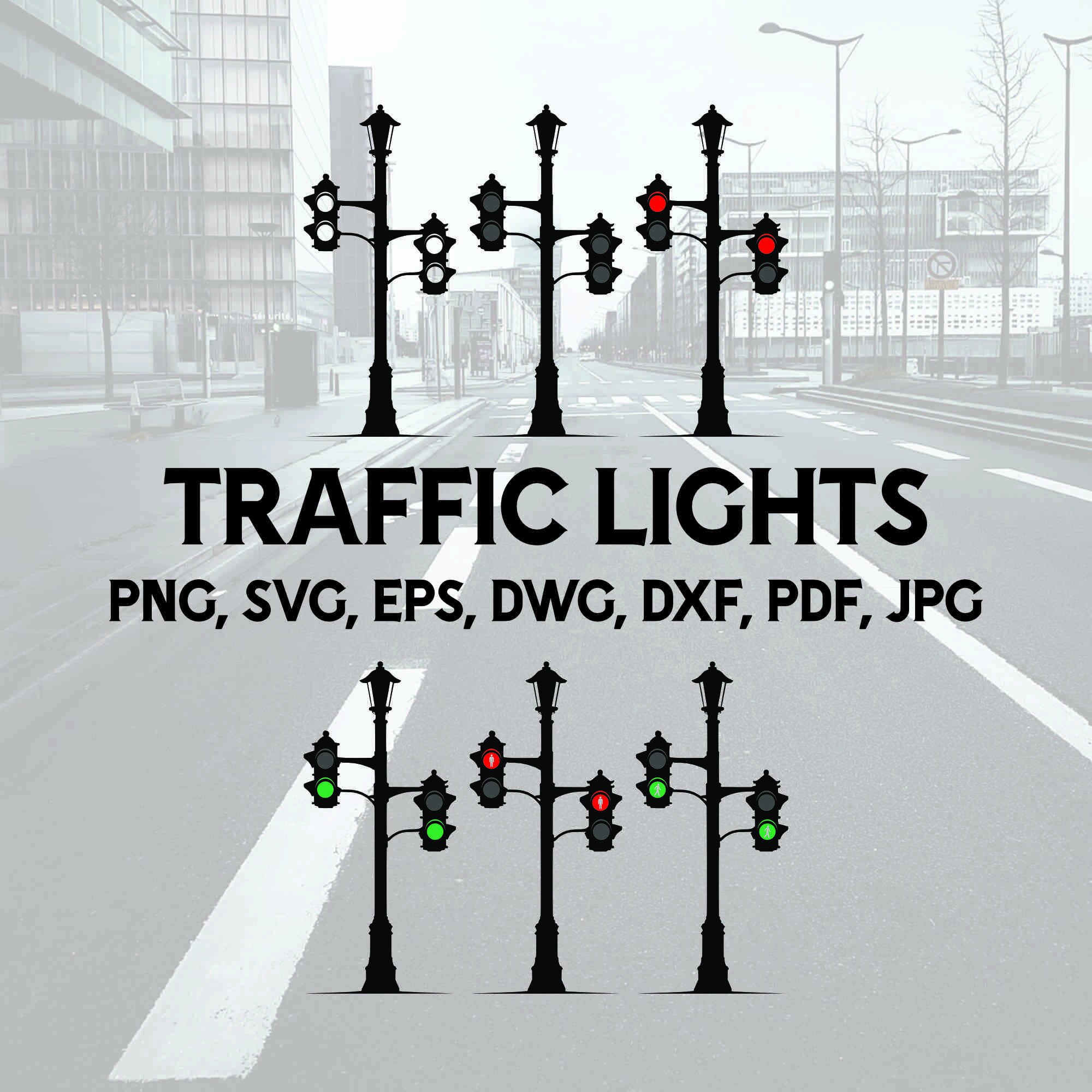 18 Traffic Lights SVG Multilayered Bundle, Traffic Signals in Red ...