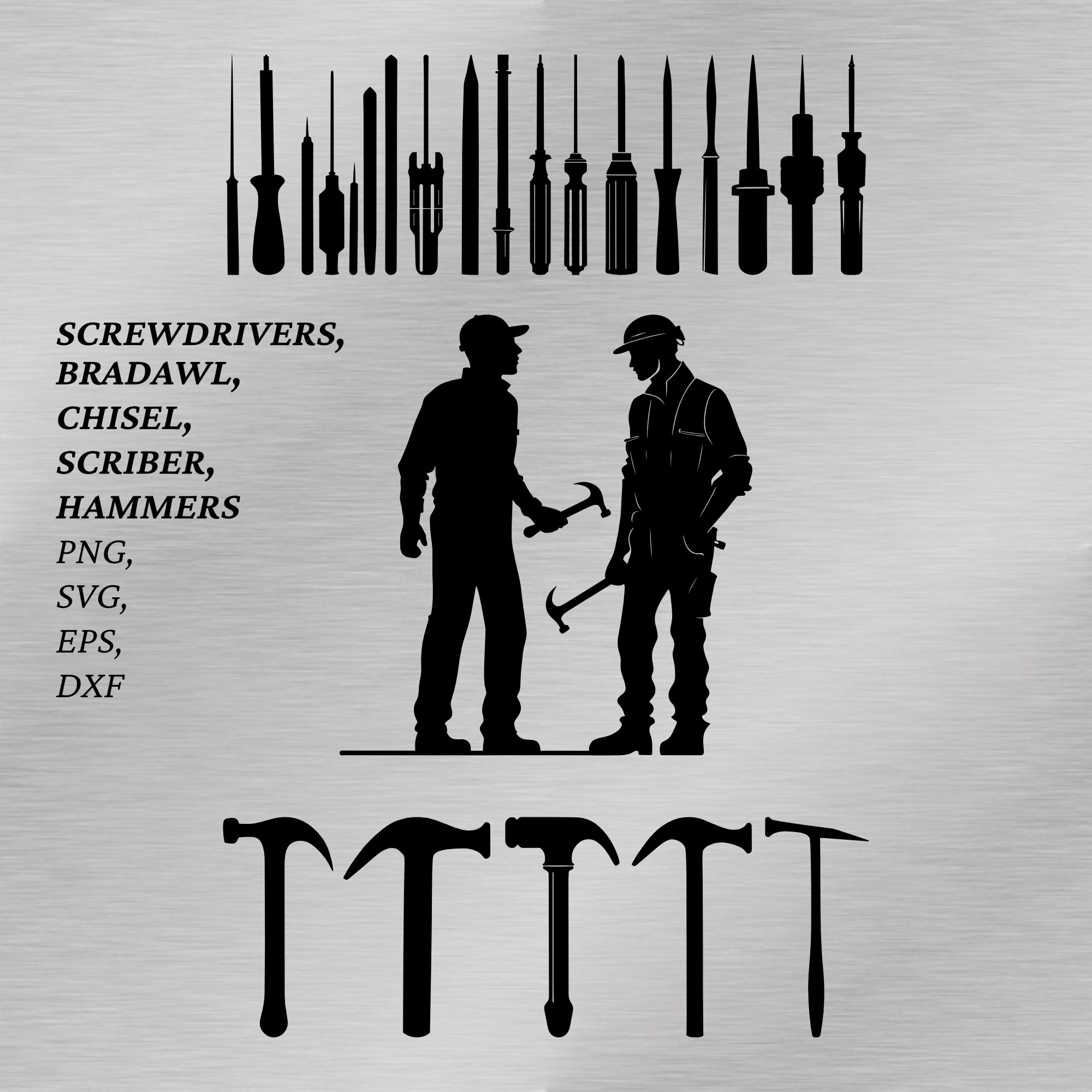 120 Mechanic Tool SVG PNG Bundle, Hammer Calliper Nail Screwdriver ...