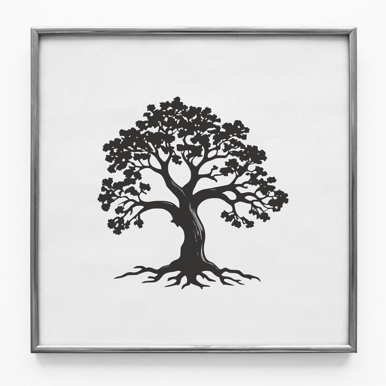 60 Oak Tree SVG Bundle, Woodland Forest Oak Silhouette, Oak Diversity ...
