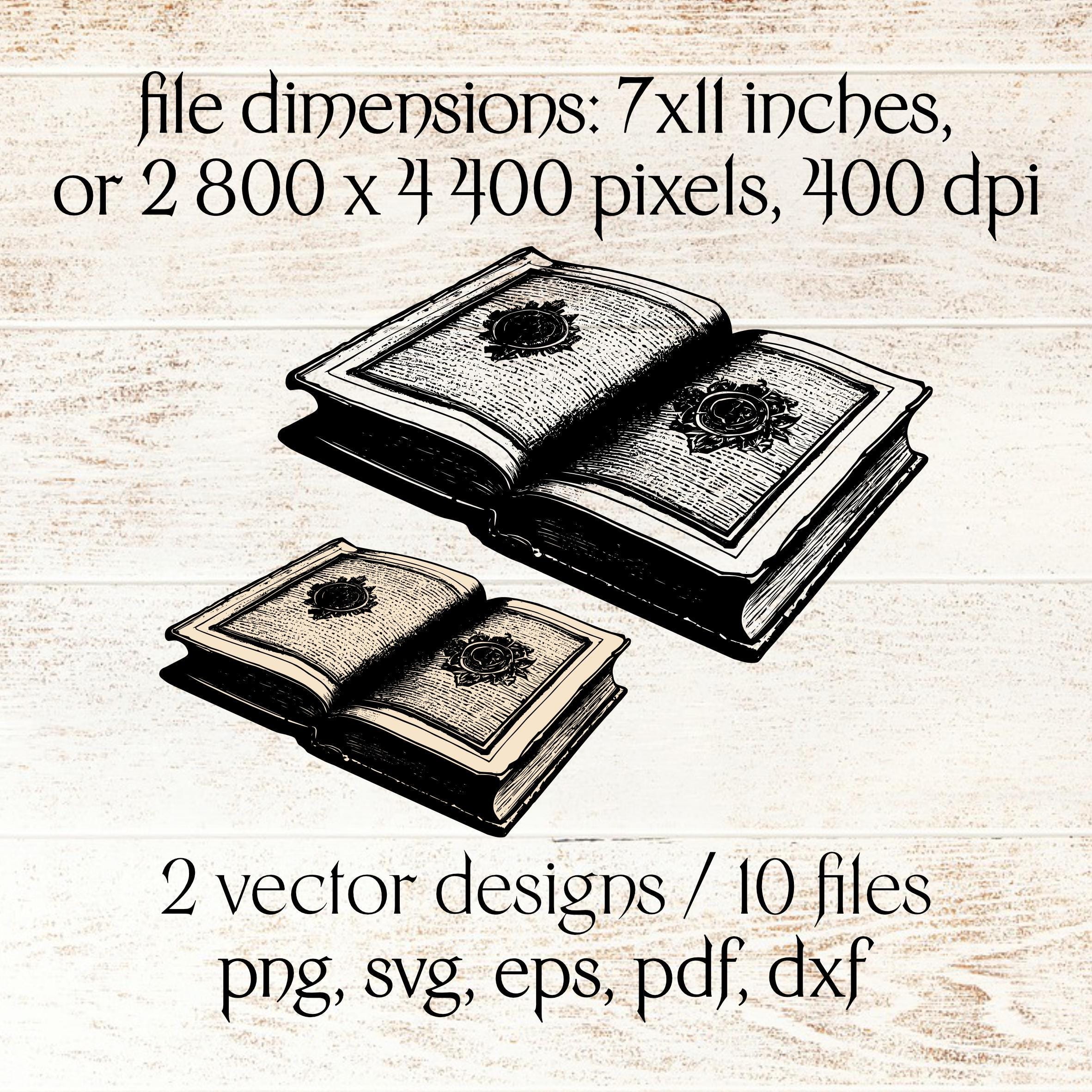 Magic Old Book SVG PNG Clipart, Book Lover Witchy Silhouette, Halloween ...