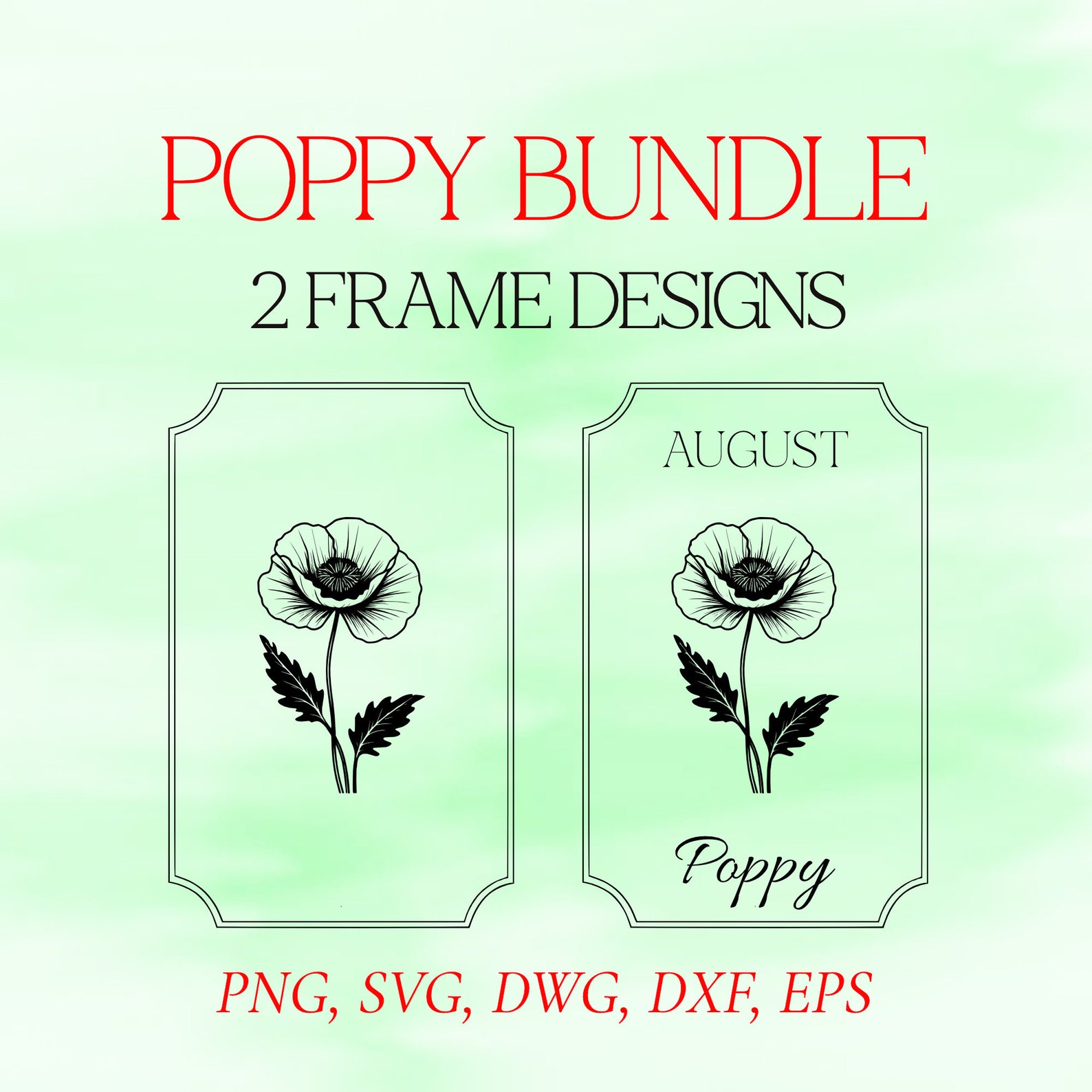 Poppy Flower SVG Bundle, Poppies Flower SVG Silhouette, August Birth ...