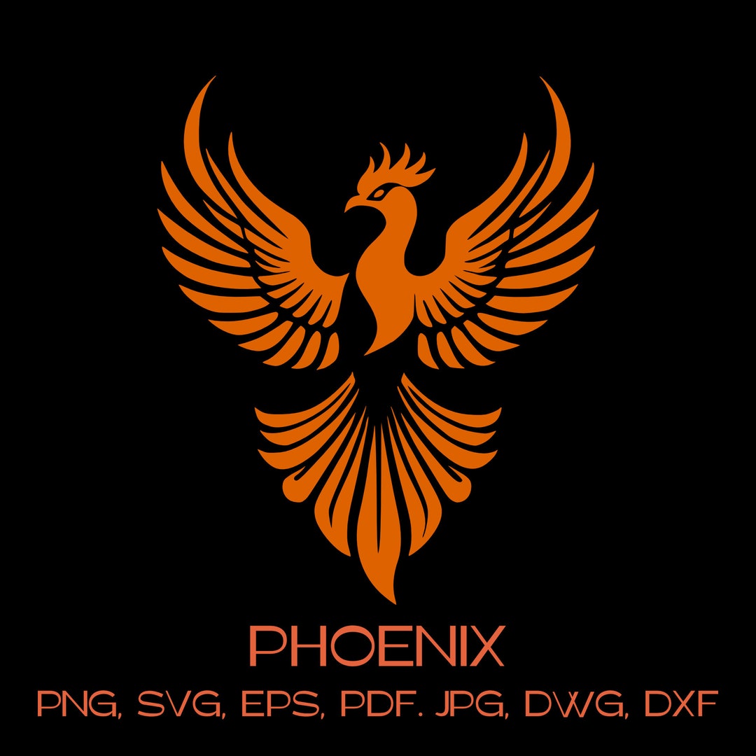 Phoenix Rise SVG Logo Element for Dark Background, Cut File Cricut ...