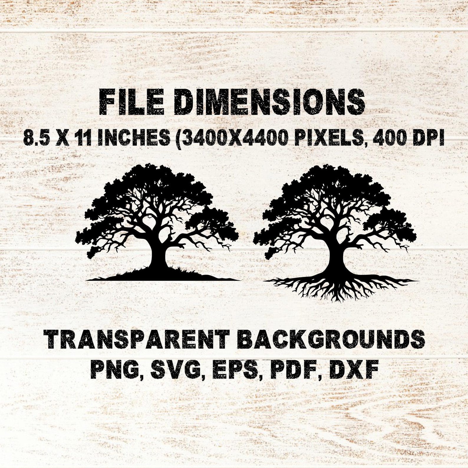 Oak Tree With Roots SVG Bundle, Family Tree With Hearts PNG, Woodland ...