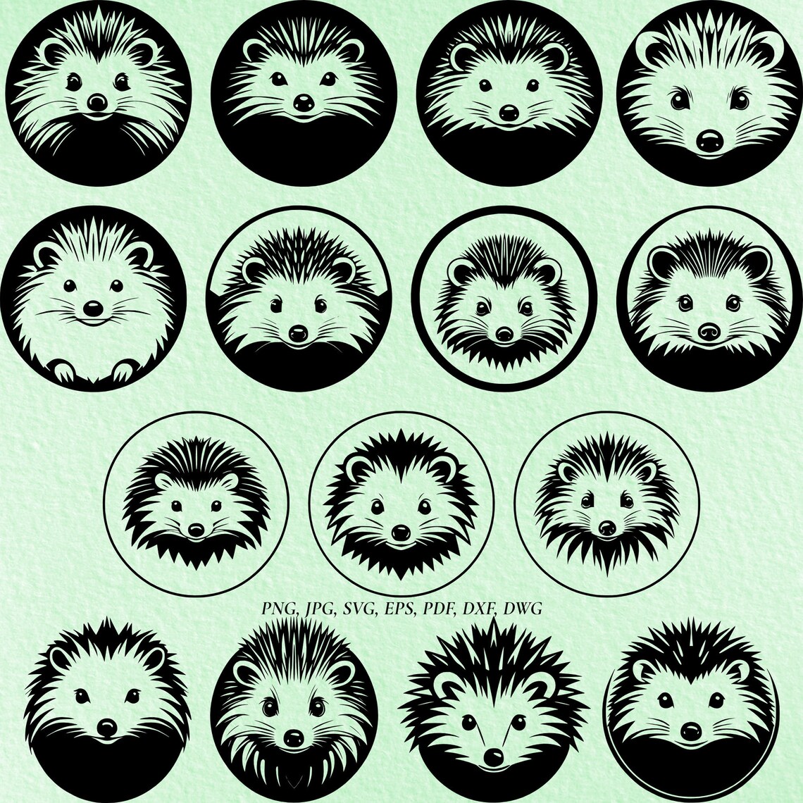 15 Hedgehog SVG Bundle Cut Files, Circle Design for Paper Craft, Vinyl ...