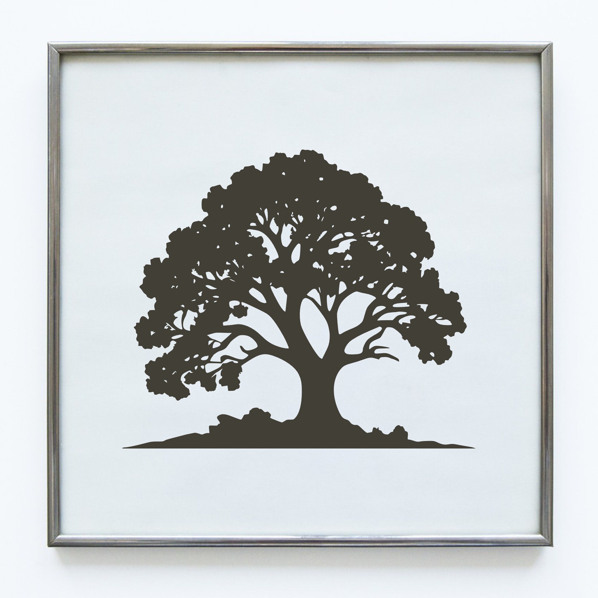 100 Tree Silhouette SVG PNG Bundle, Oak Tree Beech Species, Woodland ...