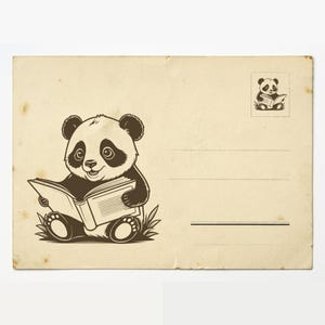 Panda Reading Book SVG Bundle, Anime Bear Smiling Cut Files, Cricut ...