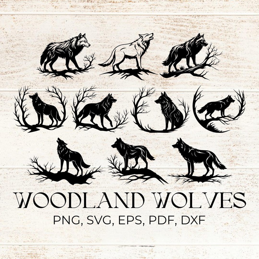 Wild Forest Wolf SVG Bundle: Gothic Halloween Cut Files - Etsy
