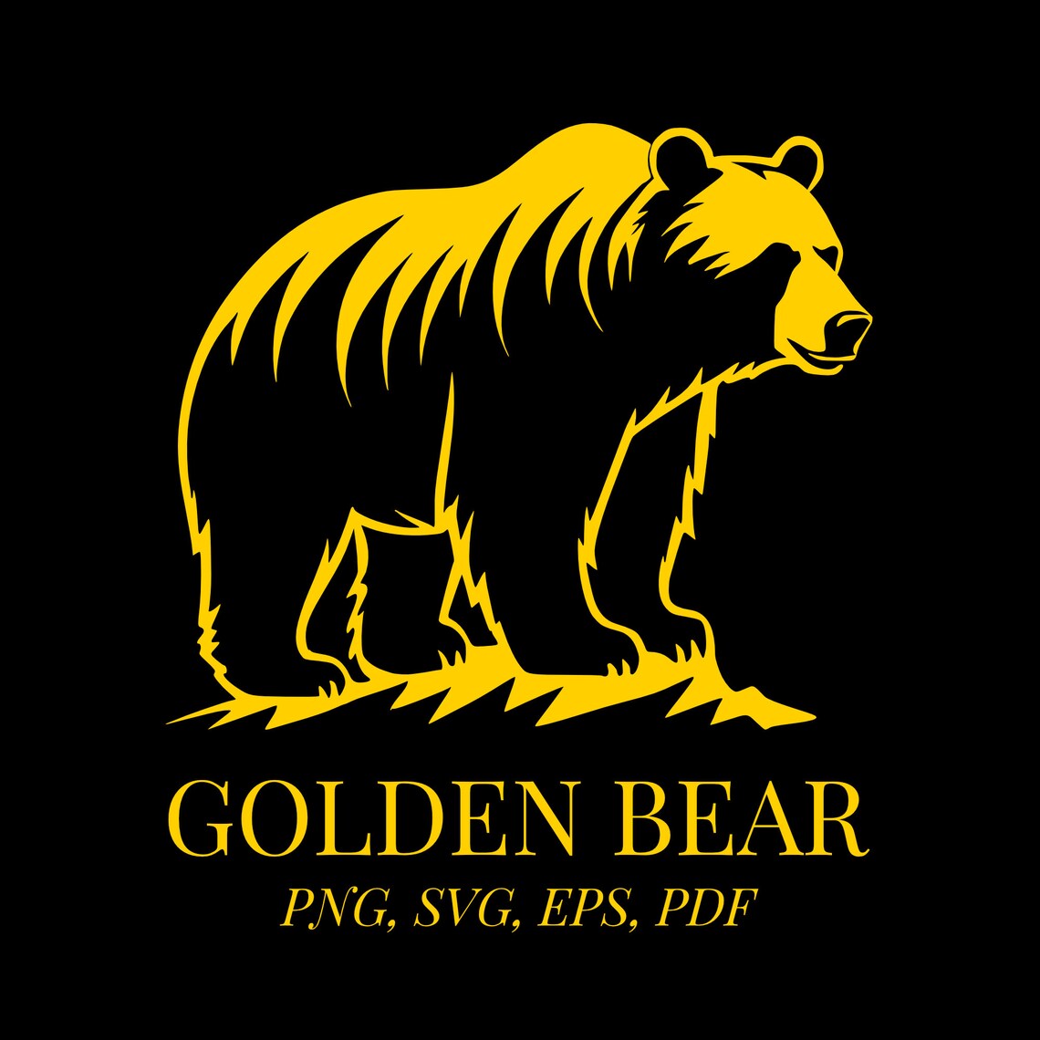 Golden Bear Logo Design, Bold Mascot for Strong Branding, Symbol ...
