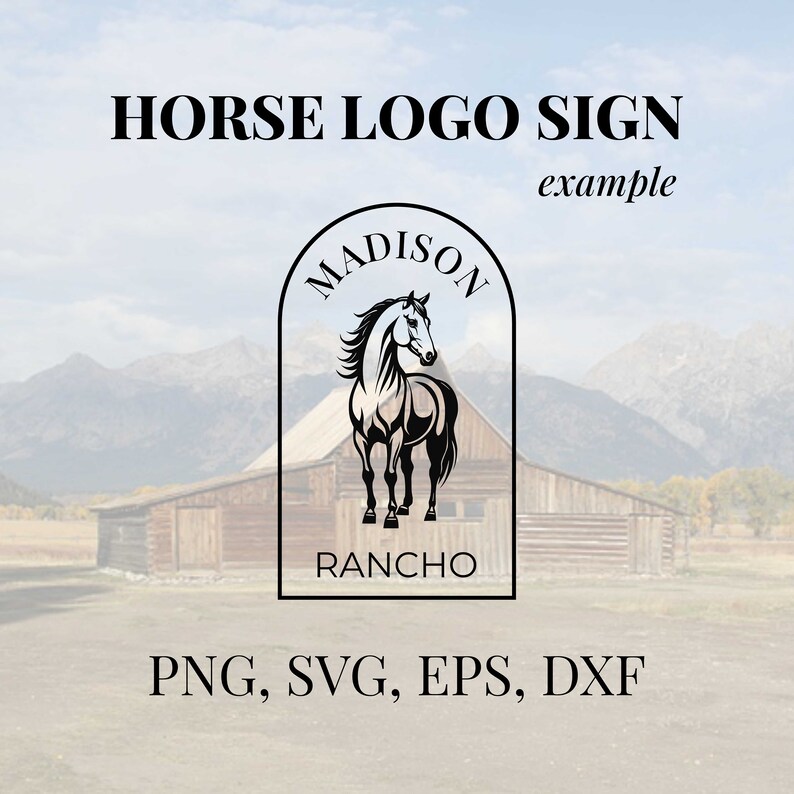 Horse Logo Sign in Frame, Custom Signature for Farmers, Horse Owner ...