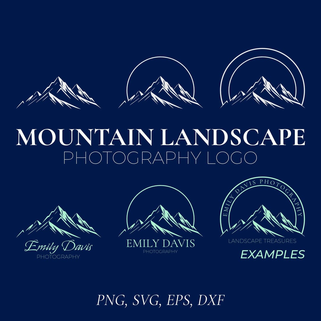 Mountain Landscape SVG PNG DXF, Outdoor Photographer Logo Design for ...