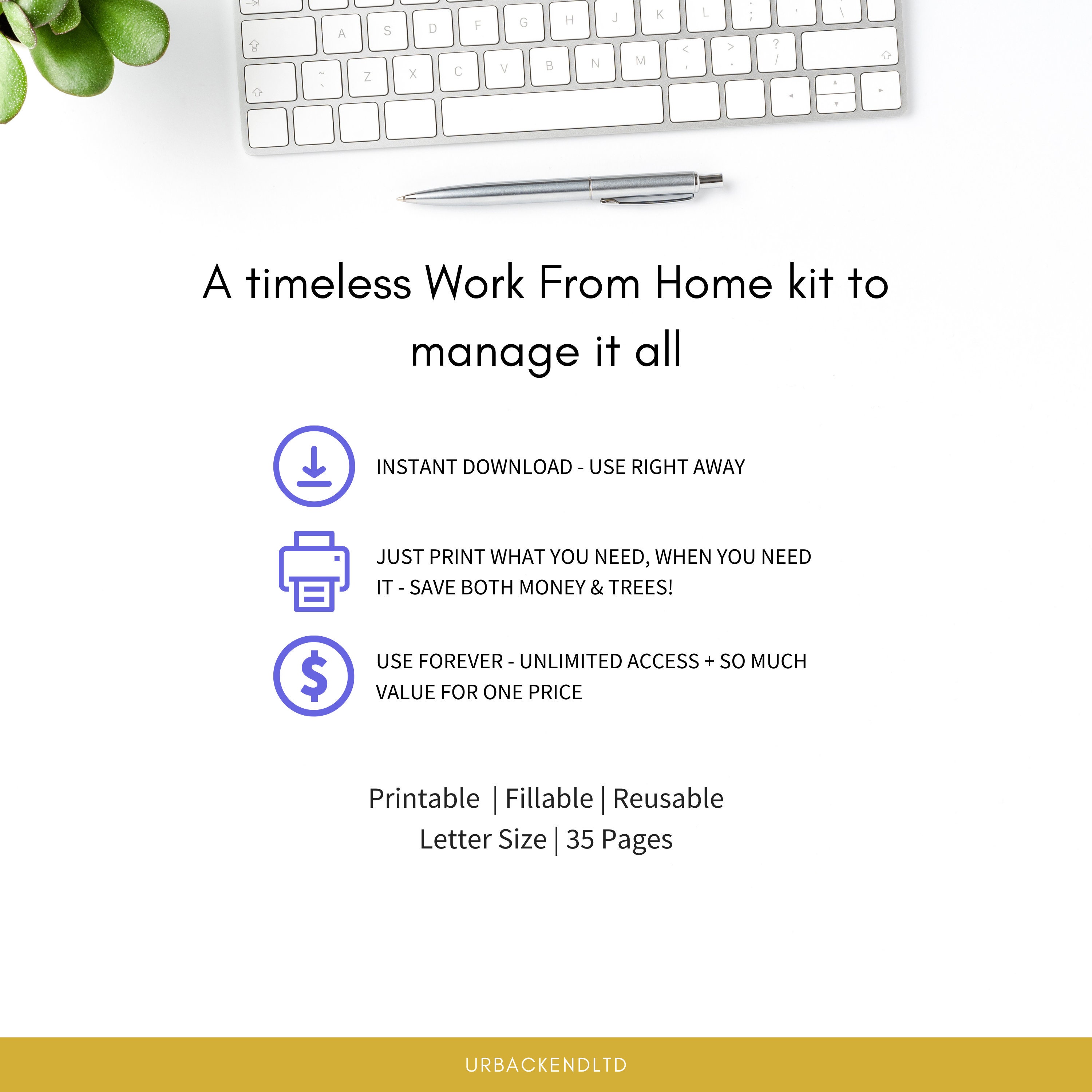Remote Work Planner Business Manage Task List Work From Home Office ...