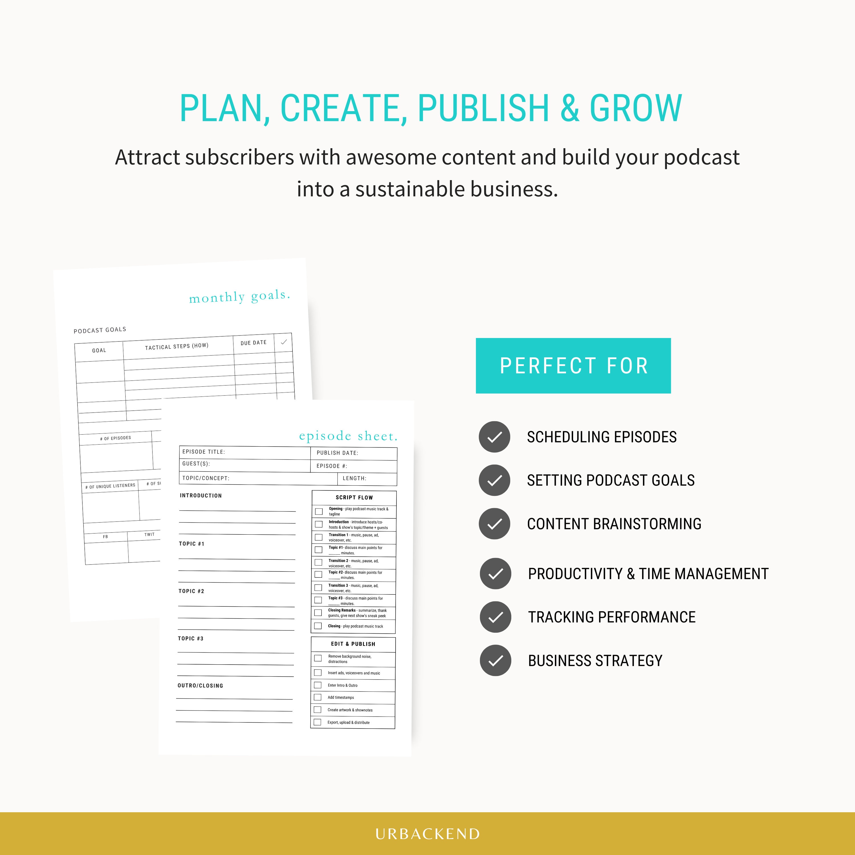 Podcast Worksheet Business Planner Podcast Episode Checklist Printable ...