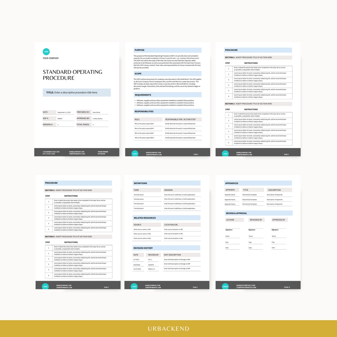 Standard Operating Procedure Template: Editable SOP, Canva & PDF - Etsy UK
