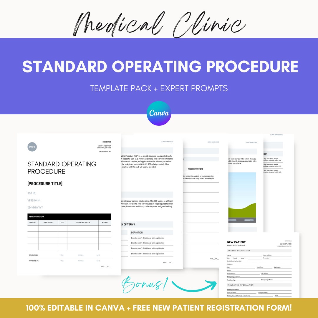 2025 Medical Office SOP Template: Canva Editable Document & Prompts - Etsy