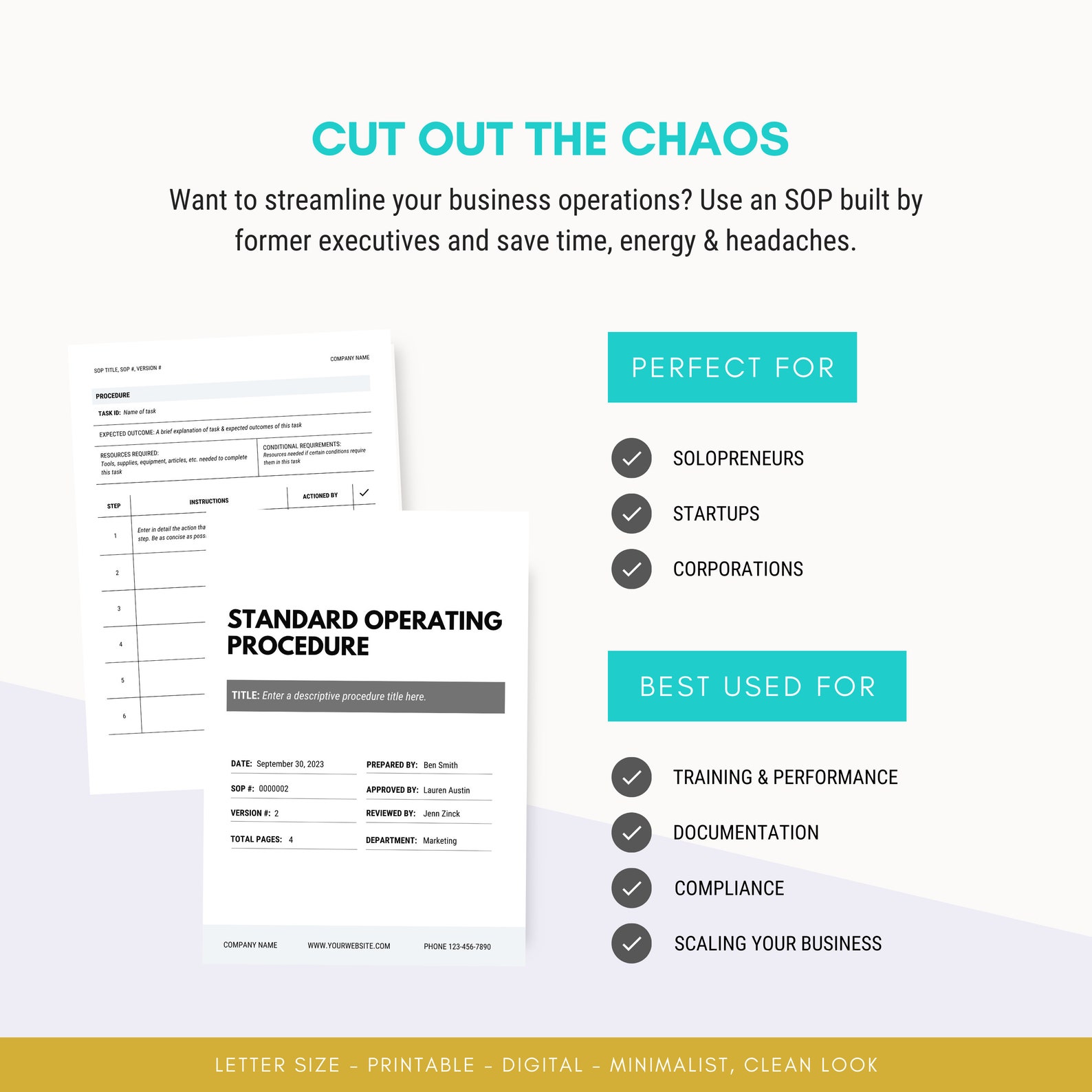 2023 Standard Operating Procedure Template | Professional SOP Template ...