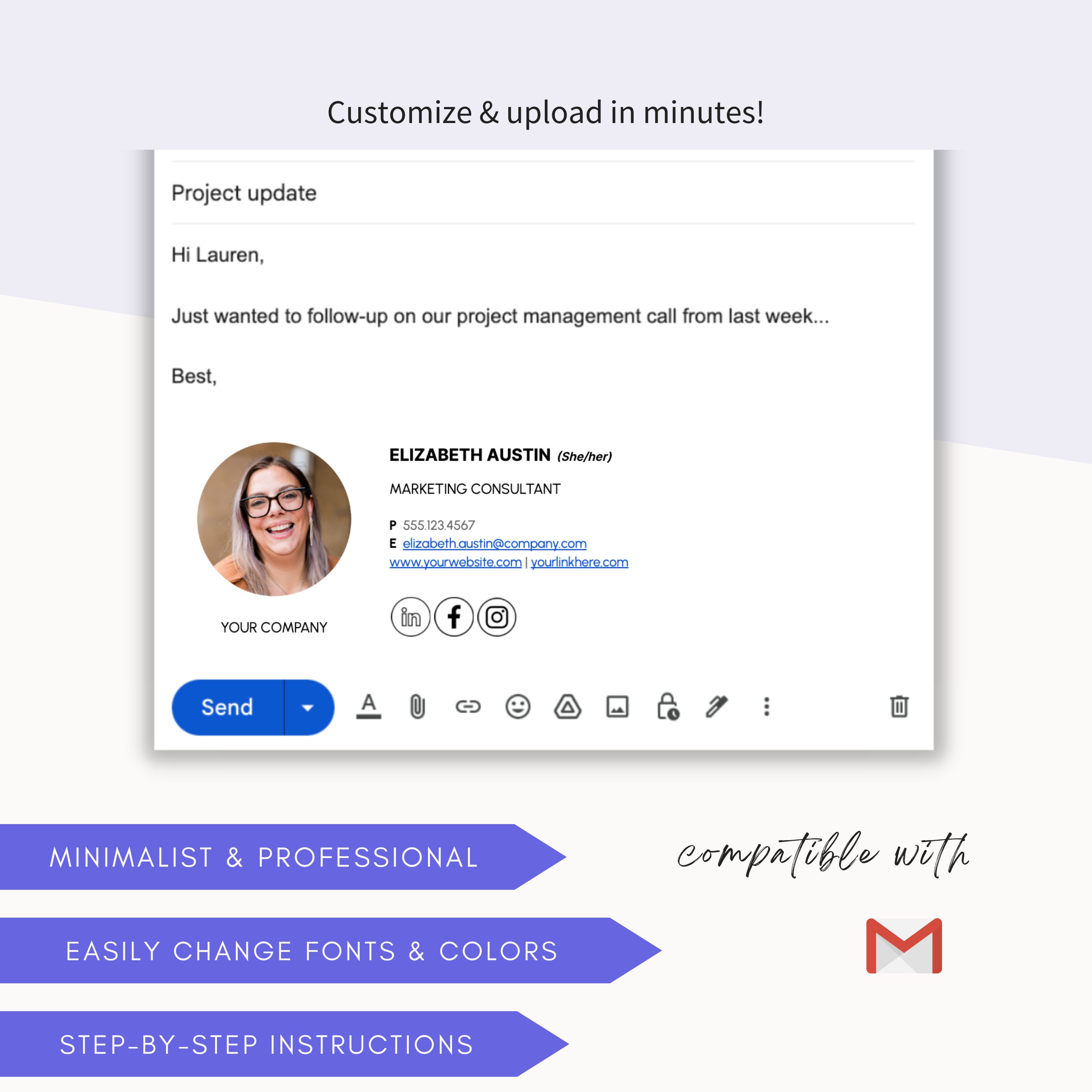 2024 Email Signature Template and Guide Google Docs Gmail Email ...