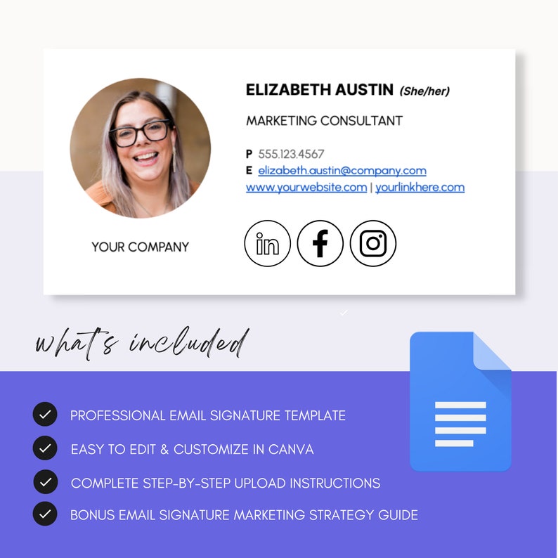 2024 Email Signature Template and Guide - Google Docs Gmail Email ...