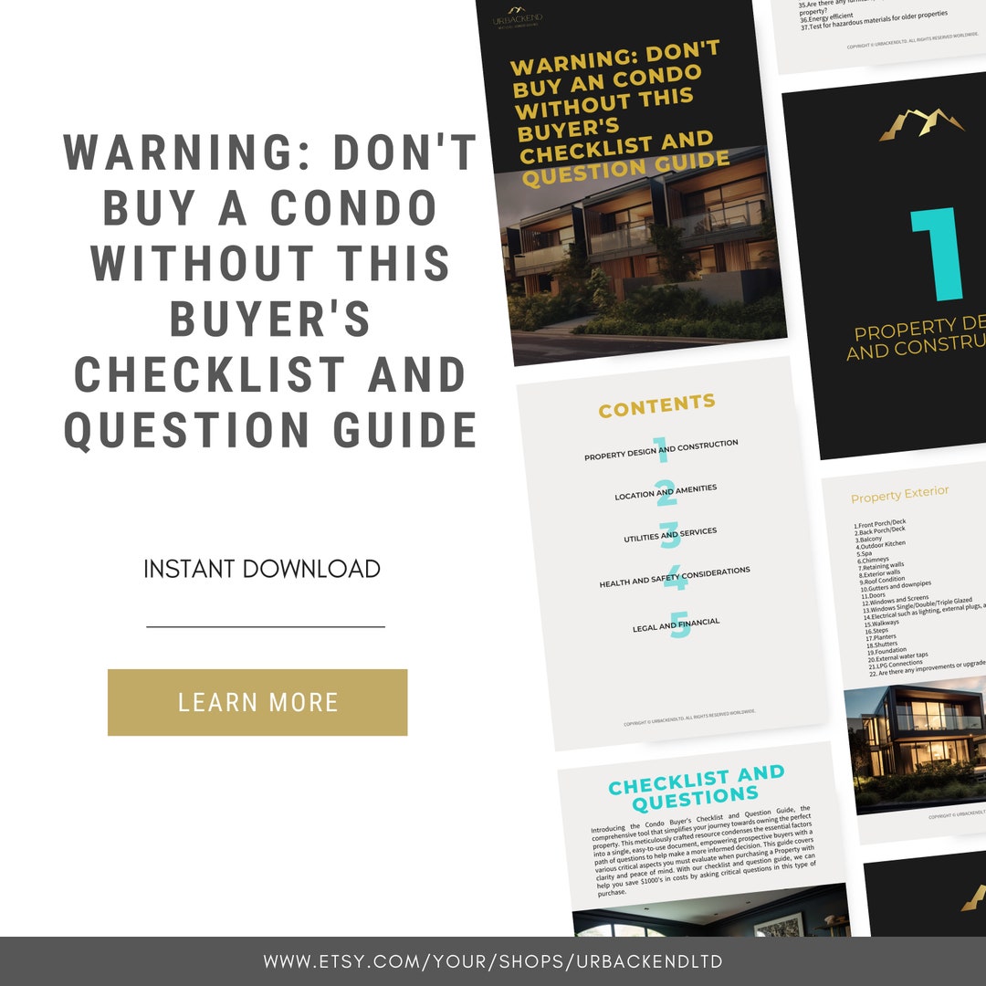 2024 Don’t Buy a Condo Without This Buyers Checklist and Question Guide ...