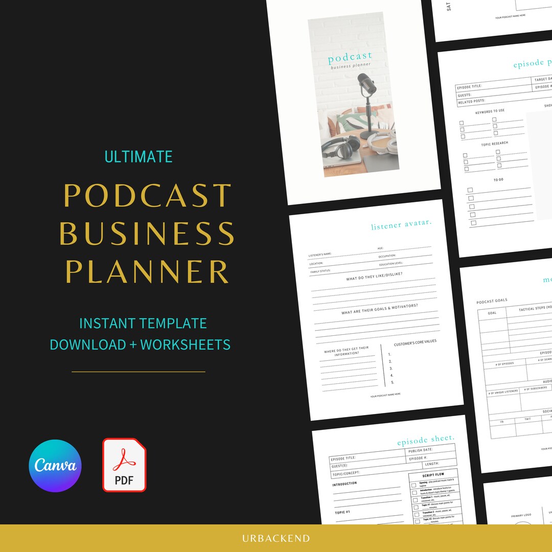 2025 Podcast Worksheet Business Planner - Podcast Episode Checklist ...