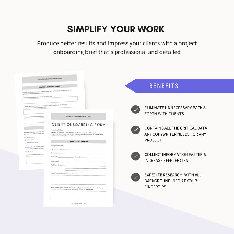 Copywriter Client Intake Form Canva Template - Copywriting Project ...