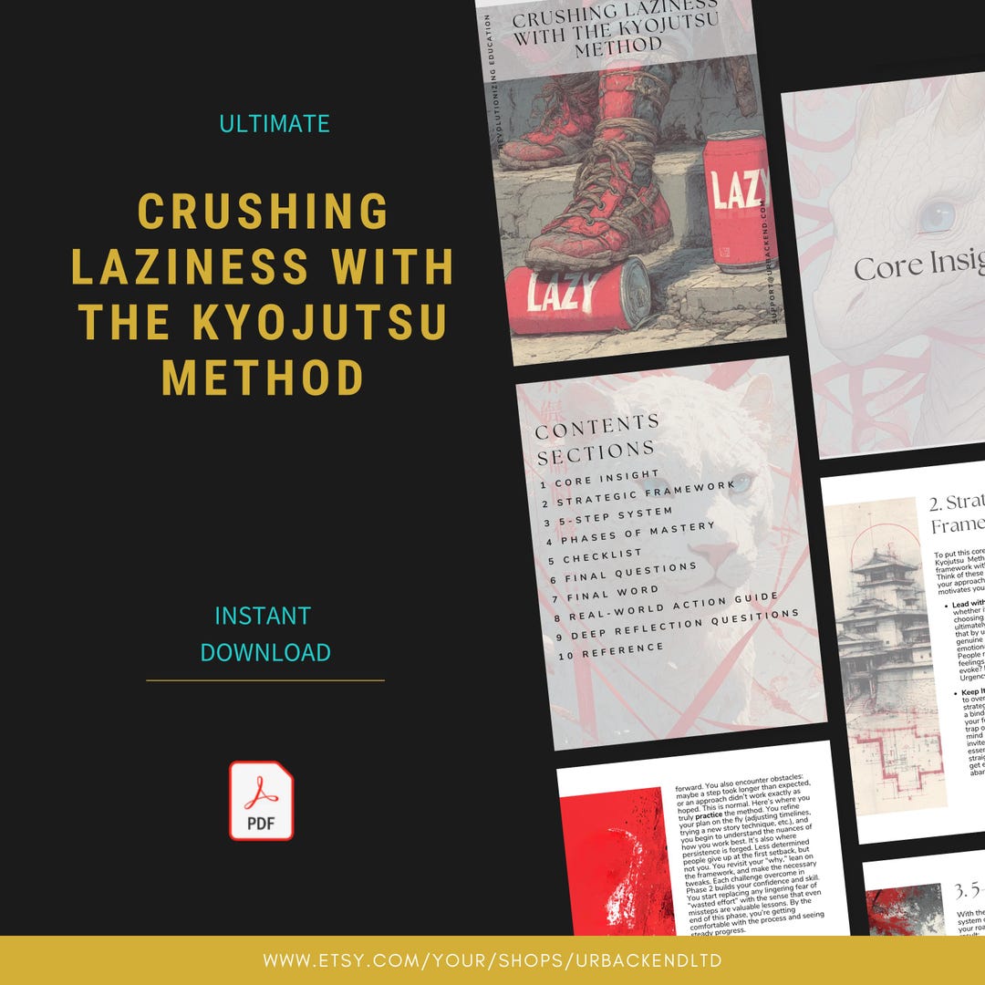 2025 Crush Laziness & Unlock Focus | Kyojutsu Method Printable Guide for Entrepreneurs and ...