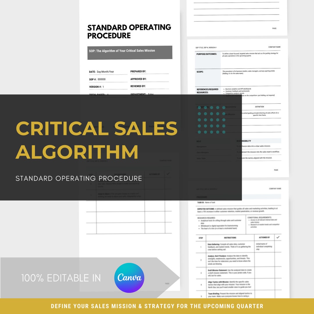 Sales Mission SOP | Standard Operating Procedure | Template: Critical ...