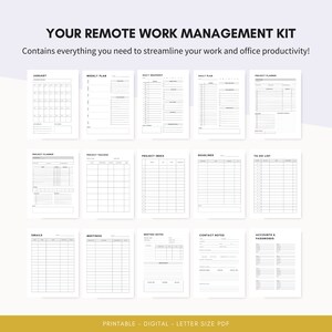 Remote Work Planner - Business Manage Task List - Work From Home Office ...