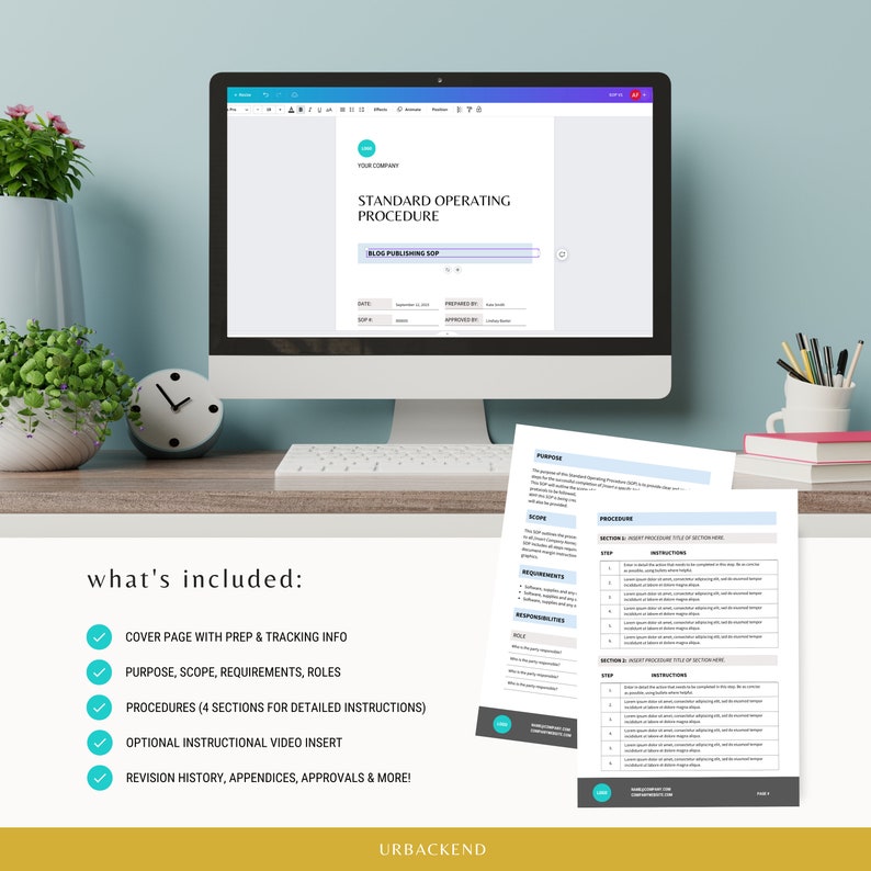 Standard Operating Procedure Template: Editable SOP, Canva & PDF - Etsy