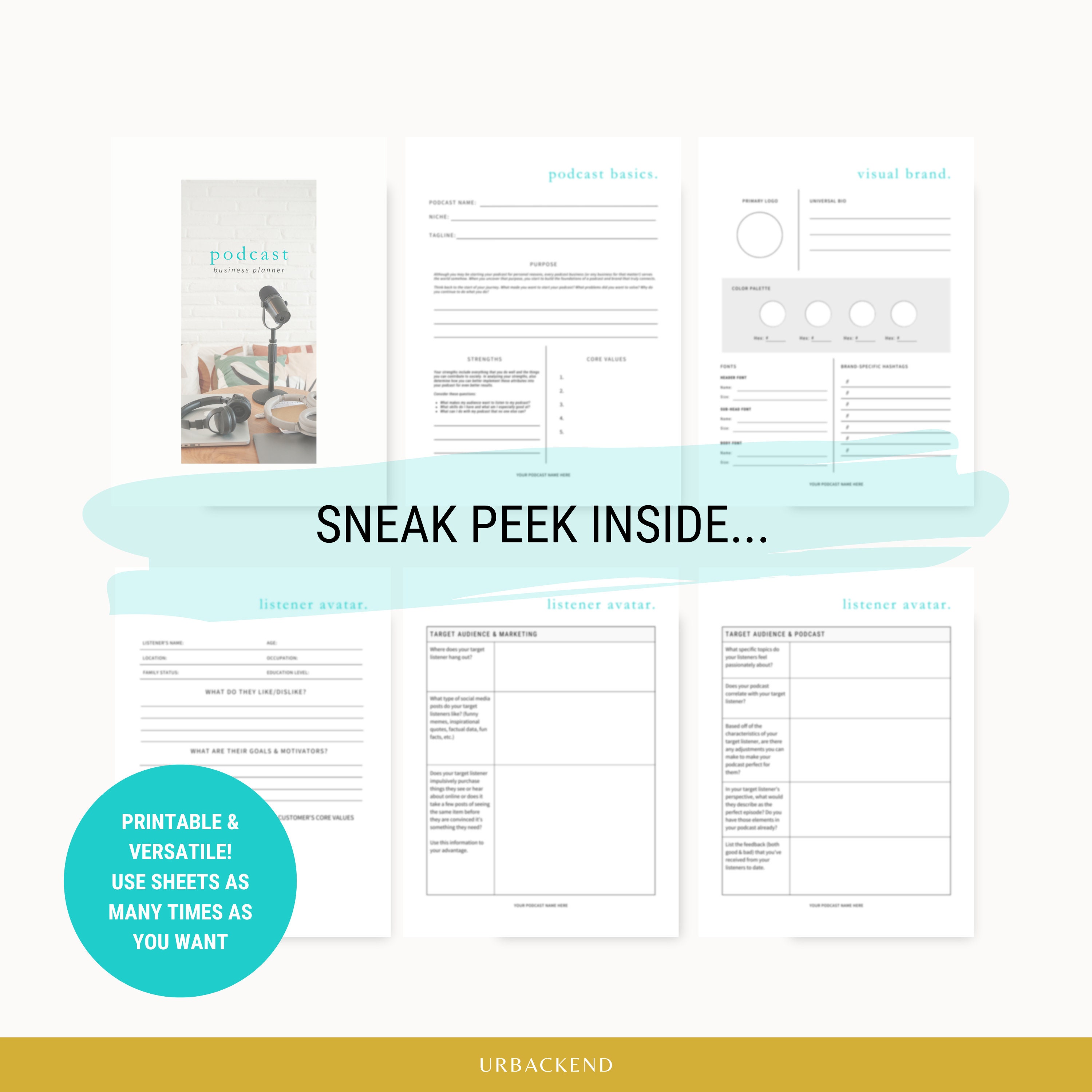 Podcast Worksheet Business Planner Podcast Episode Checklist - Etsy