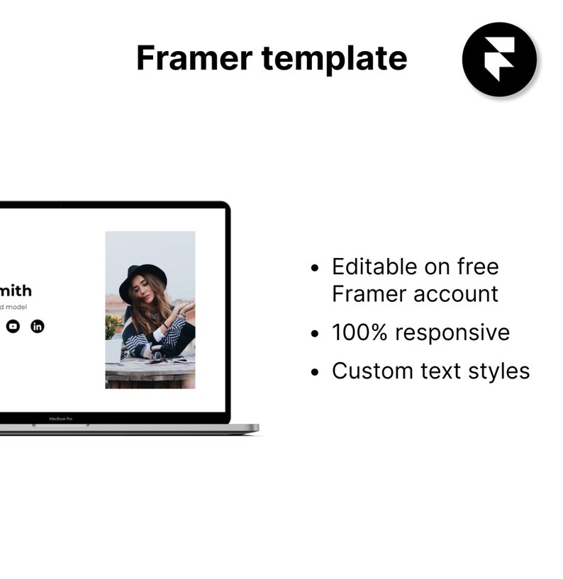 Minimalist UGC Portfolio Media Kit Framer Website Template - Etsy