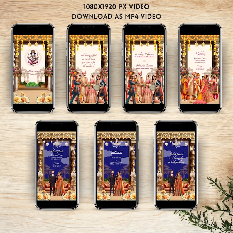 Animated Indian Wedding Video Invitation | Customizable Digital Wedding ...