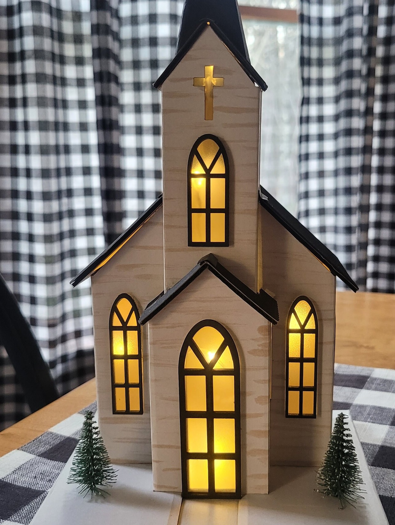 Beautiful Cardboard Church Building Cut With a Laser - Etsy