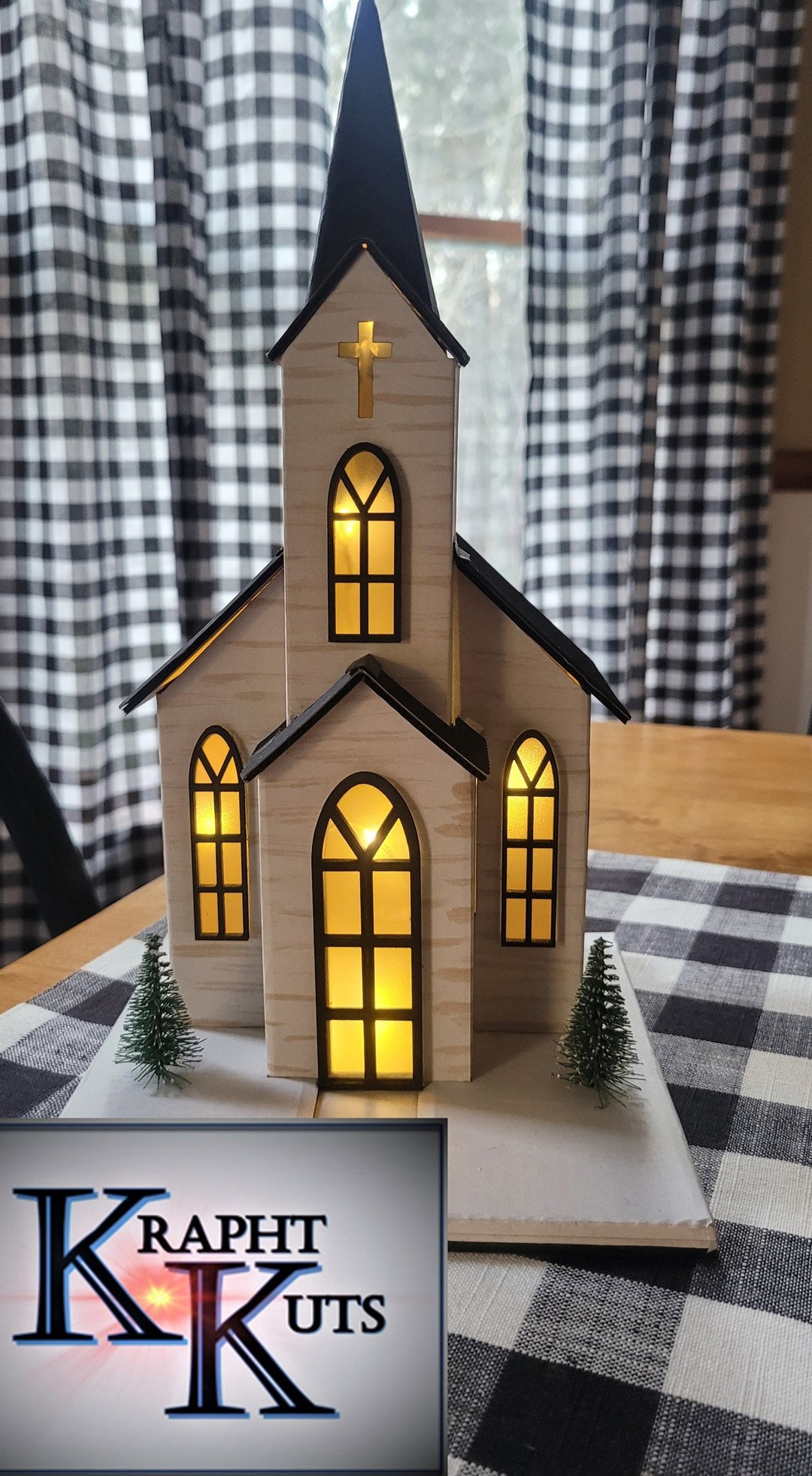 Beautiful Cardboard Church Building Cut With a Laser - Etsy
