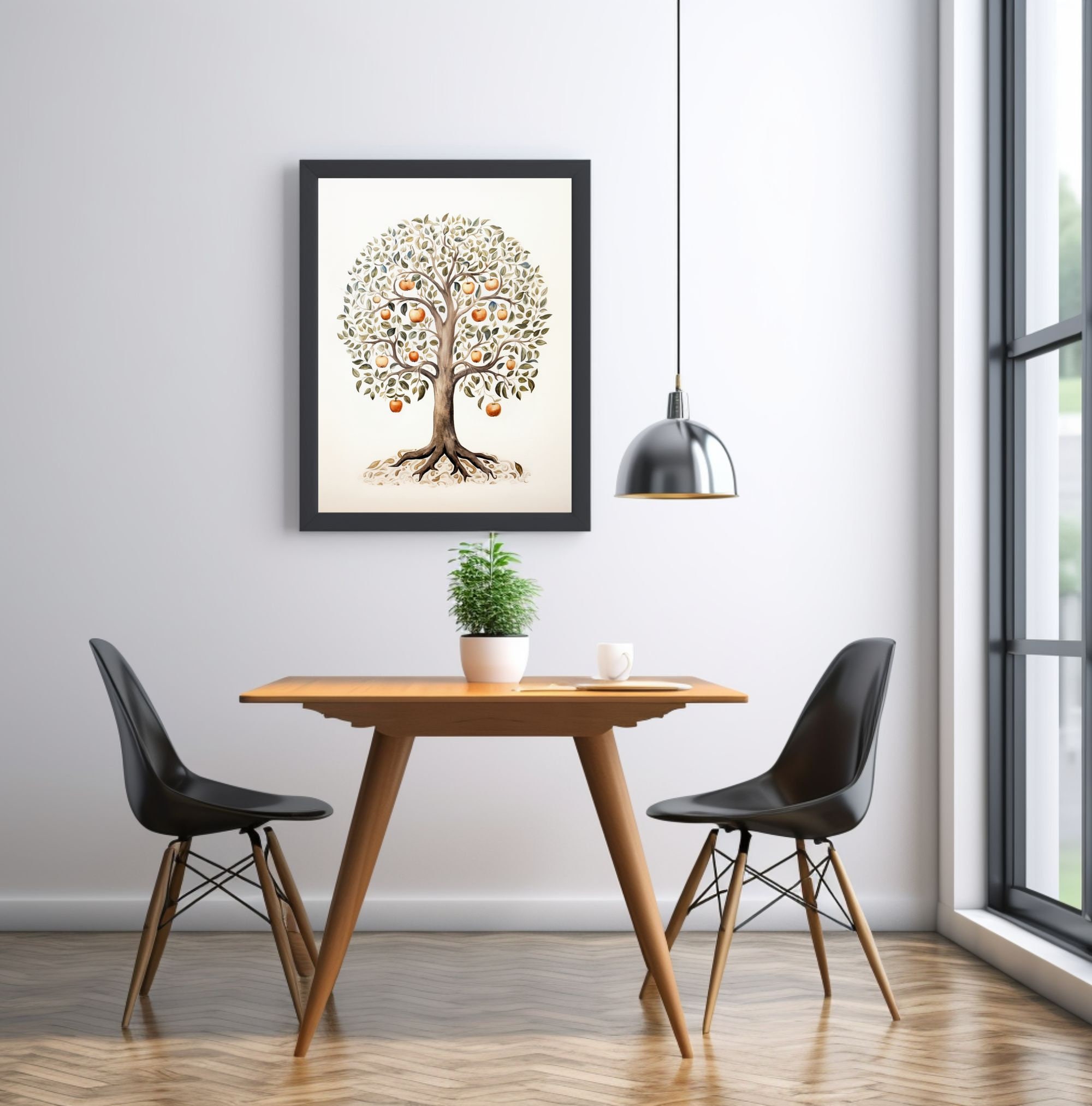 Apple Tree Watercolor Poster | Elegant Nature Wall Art With ...