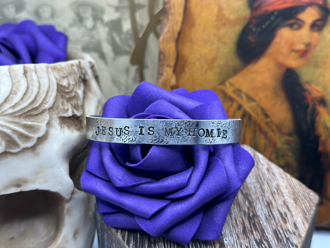 Handcrafted Stamped Metal Cuff "jesus is My Homie" Bracelet - Etsy