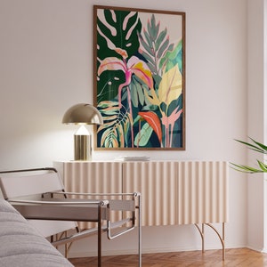 Tropical Leaf Print, Monstera Leaves Print Set, Botanical Print, Green ...