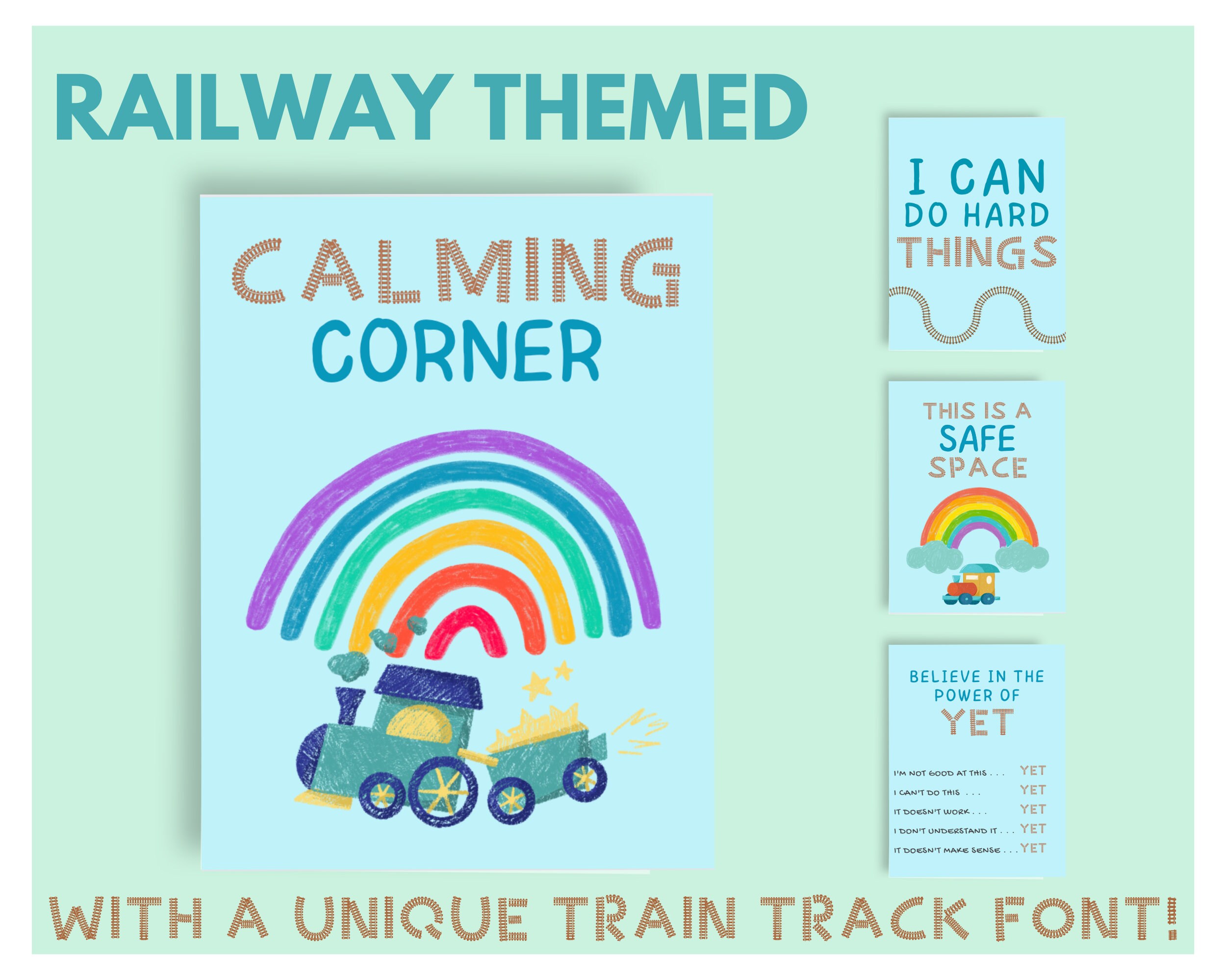 Calm Down Corner Toolkit Bundle for Kids | Railway Themed Time in Cool ...