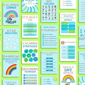 Calm Down Corner Toolkit Bundle for Kids | Railway Themed Time in Cool Down Printable for ...