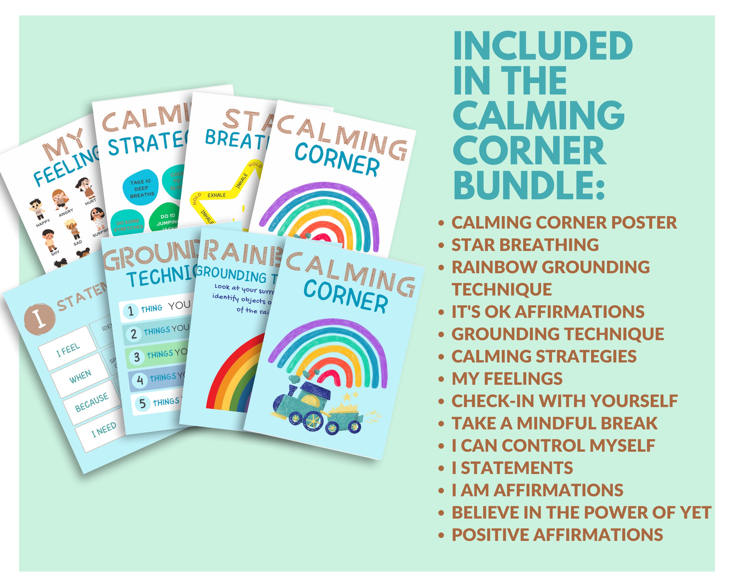 Calm Down Corner Toolkit Bundle for Kids | Railway Themed Time in Cool Down Printable for ...