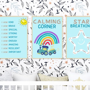 Calm Down Corner Toolkit Bundle for Kids | Railway Themed Time in Cool Down Printable for ...