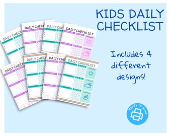 Kids Daily School Checklist, Responsibility Chart, Kids to Do List ...
