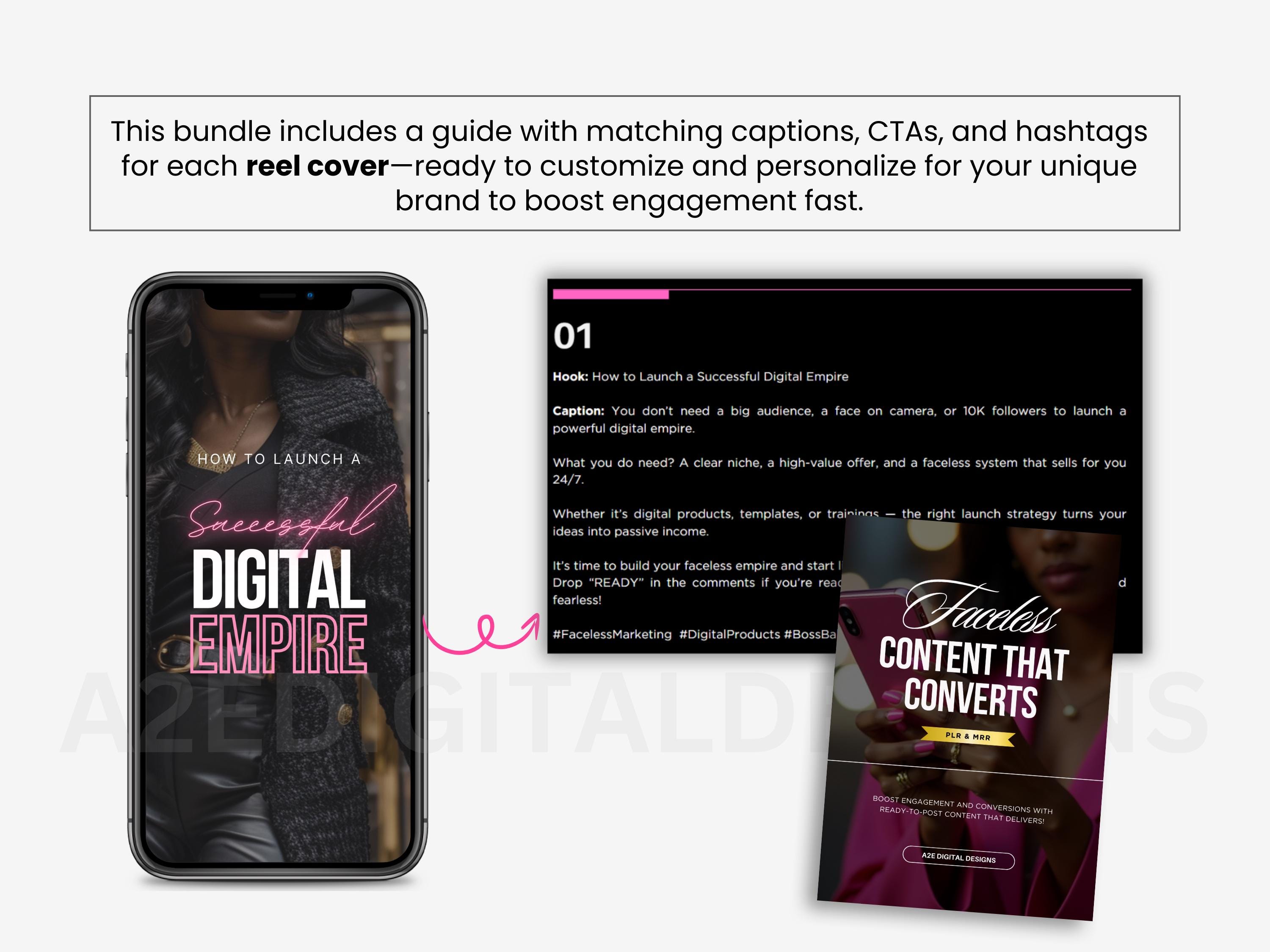 50 Faceless Melanin Reel Covers | Canva Templates With Hooks, Captions ...