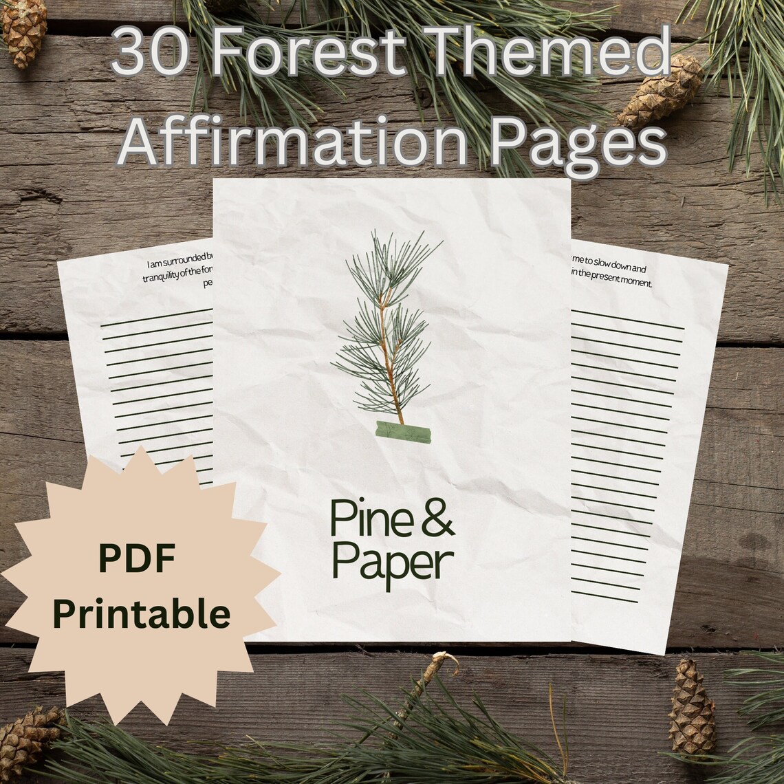 Printable Forest-themed Affirmation Journal Self-reflection - Etsy