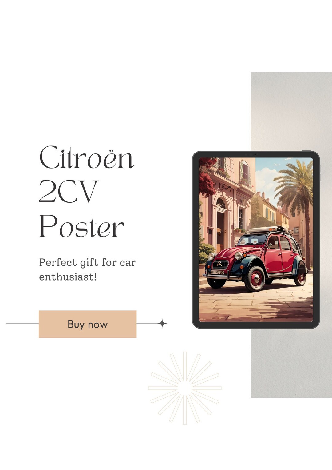 Vintage Old French Car Veteran Poster - Classic Colors, Retro Style ...