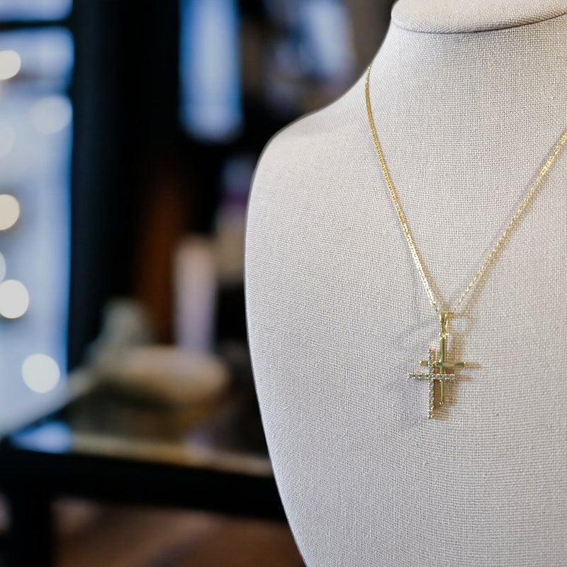 Double Cross Necklace - Etsy