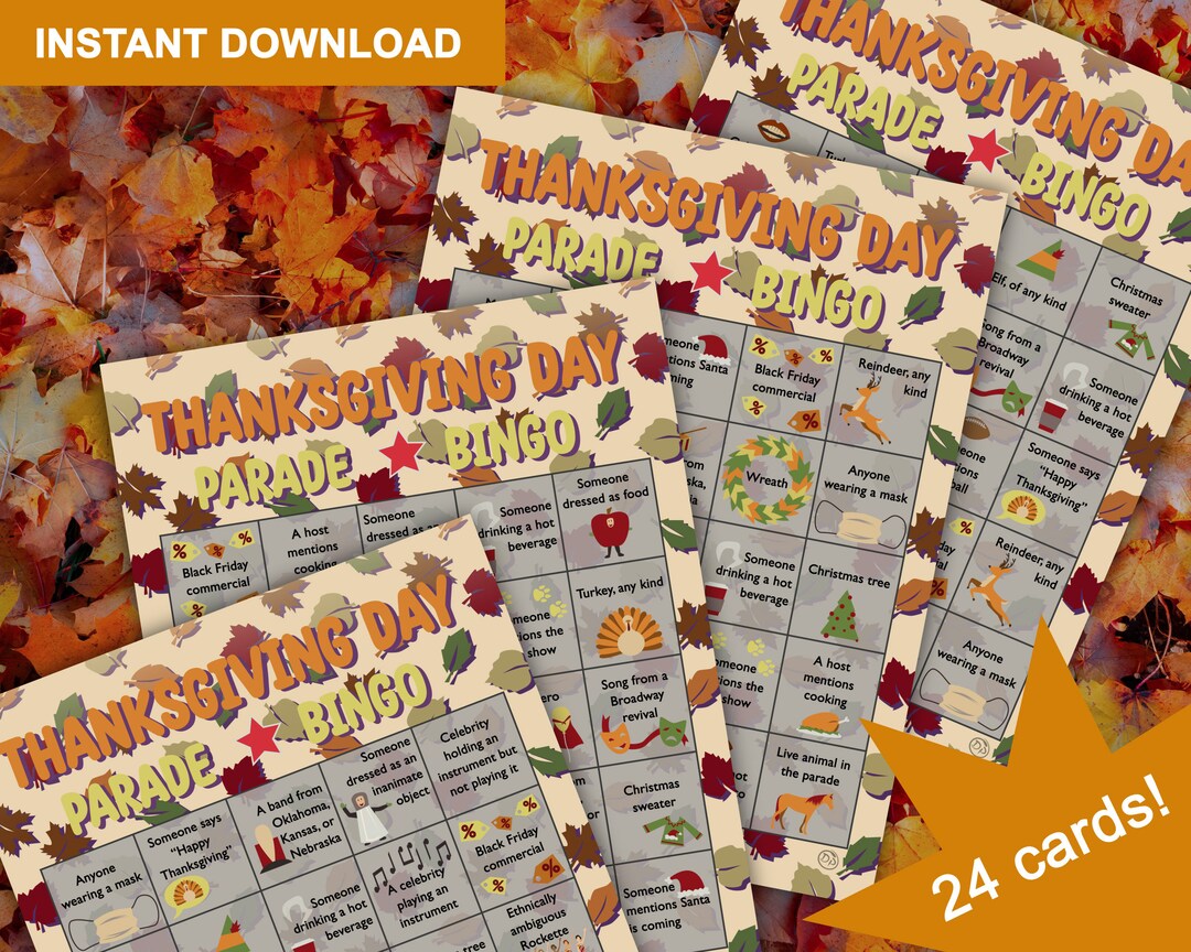 Macy’s Thanksgiving Day Parade Bingo - Observation Activity - Set of 24 ...